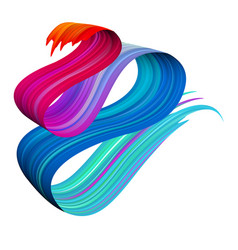 Colorful abstract brush stroke on white background