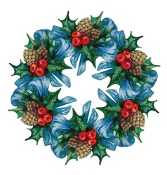 Mistletoe wreath isolated on white Royalty Free Vector Image