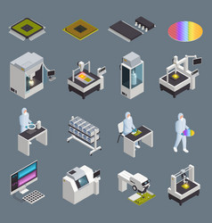 Integrated circuit chip icon graphic design Vector Image