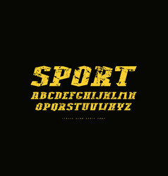 Rectangular serif font in the style of college Vector Image