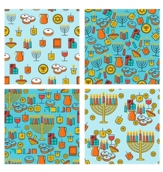 Blue hanukkah background Royalty Free Vector Image