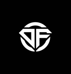 Df monogram logo with diamond shape and ring Vector Image