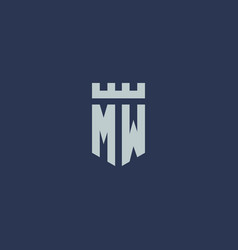 Mw initial wedding monogram logo Royalty Free Vector Image
