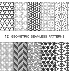 Seamless Geometric Pattern Grayscale Background Vector Image