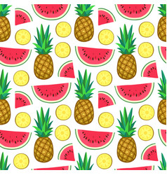 Tropical summer fruit seamless pattern Royalty Free Vector