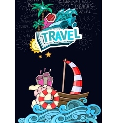 Surf the wave-summer sea ocean vacation travel Vector Image