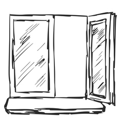 Icon sign open window outline frame Royalty Free Vector