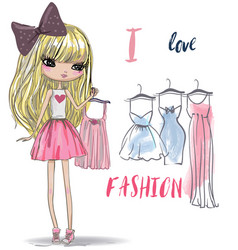 Beautiful fashion girls top models Royalty Free Vector Image