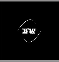 B w letter logo creative design on black color Vector Image