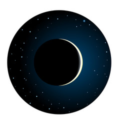 Solar eclipse round icon Royalty Free Vector Image