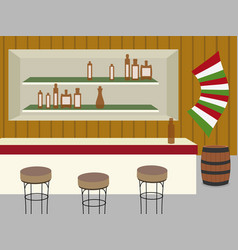 Cowboy saloon western retro bar furniture set Vector Image