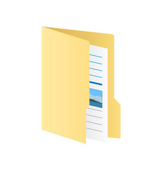 File computer folder icon isolated on white Vector Image