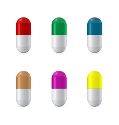 An oval pill or tablet isolated on the white Vector Image