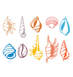 Seashells pattern background Royalty Free Vector Image