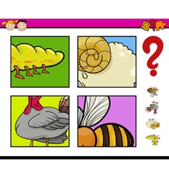 Educational game with animals Royalty Free Vector Image