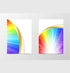 Rainbow flyer template design Royalty Free Vector Image