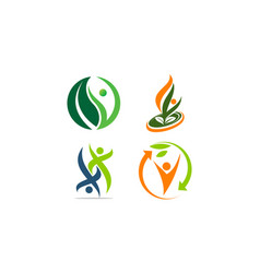 Leaf health logo design template Royalty Free Vector Image