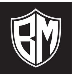 Bm logo monogram with shield shape isolated Vector Image