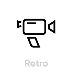 35 mm icon editable outline Royalty Free Vector Image
