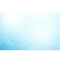 Modern hexagon background with blue light effect Vector Image