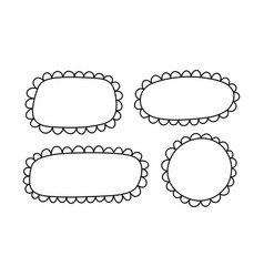 Circle and square scalloped frames set Royalty Free Vector