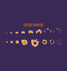 Explode effect burst sprites Royalty Free Vector Image