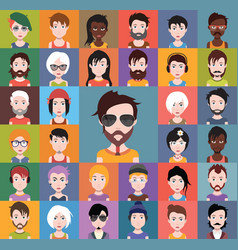 Set of different avatars Royalty Free Vector Image
