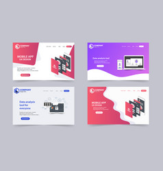 Beautiful landing page website template design Vector Image