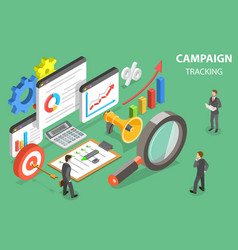 Web analytics flat isometric concept Royalty Free Vector