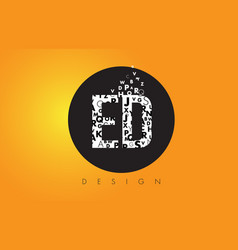 Ed e d logo design with black and white creative Vector Image