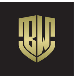 Ld logo monogram with emblem shield shape design Vector Image