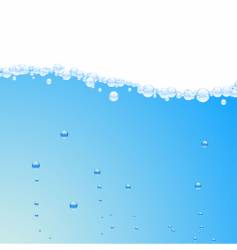 Water bubbles border over blue Royalty Free Vector Image