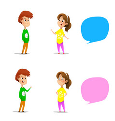 Happy kids talking Royalty Free Vector Image - VectorStock