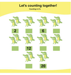 Counting in 2s counting game for kids Royalty Free Vector