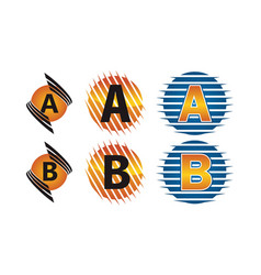 Letter b logo with a red circle swoosh design Vector Image