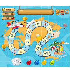 Racing road board game template Royalty Free Vector Image