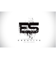 Ls l s grunge brush letter logo design in black Vector Image