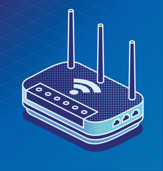 Office computer net isometric Royalty Free Vector Image
