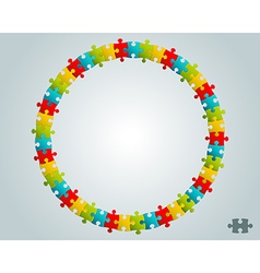 Fun kids puzzle frame round form Royalty Free Vector Image