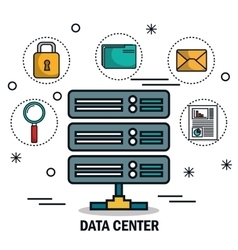 Data center tower icons isolated Royalty Free Vector Image