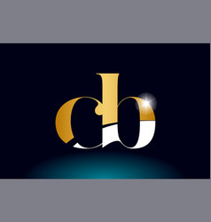 Gold golden alphabet letter jc j c logo Royalty Free Vector