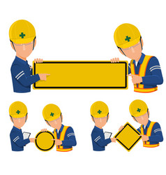 Engineer read drawing Royalty Free Vector Image