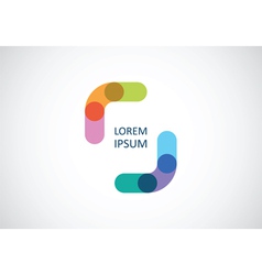 Color brackets from three elements Royalty Free Vector Image