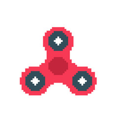 Spinner pixel art fidget finger toy pixelated Vector Image