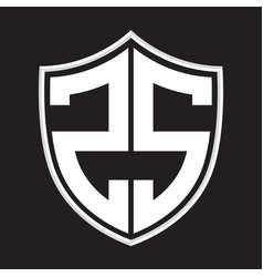 Zs logo monogram with emblem shield shape design Vector Image
