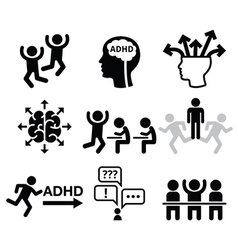 Autism awareness puzzles autistic children icons Vector Image