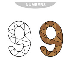 Cartoon turtle color number educational game Vector Image