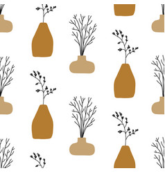 Floral minimal seamless pattern Royalty Free Vector Image