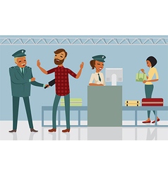 Passengers passes security check Royalty Free Vector Image