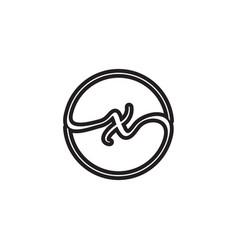 Z letter script circle logo design Royalty Free Vector Image